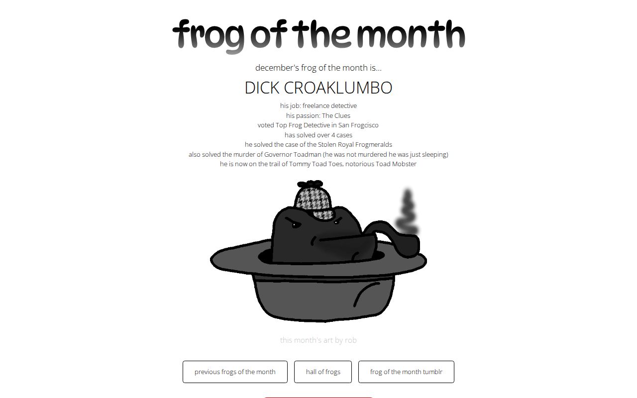 frog of the month